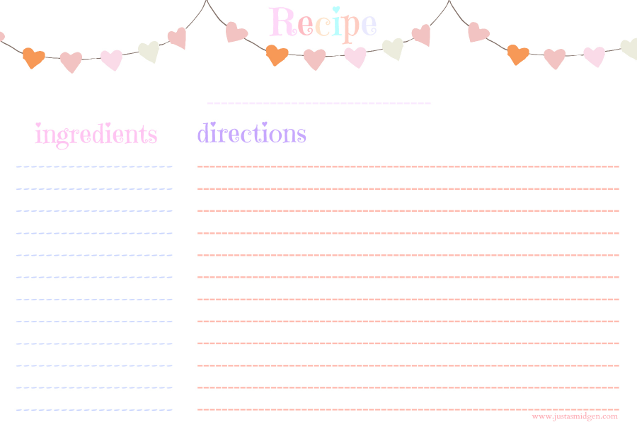 Free Printable Valentine’s Day Recipe Cards » Just a Smidgen